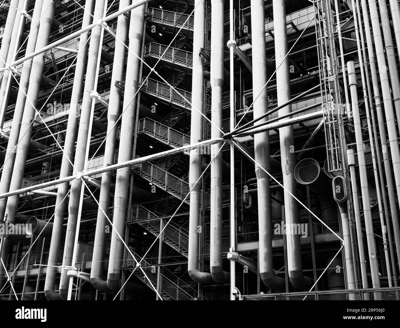 Black and White, The Centre Pompidou, Paris, France, Europe, EU Stock ...