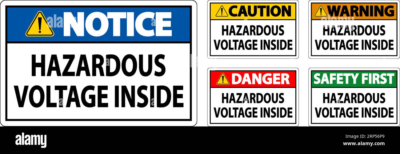 Danger Sign Hazardous Voltage Inside Stock Vector Image & Art - Alamy