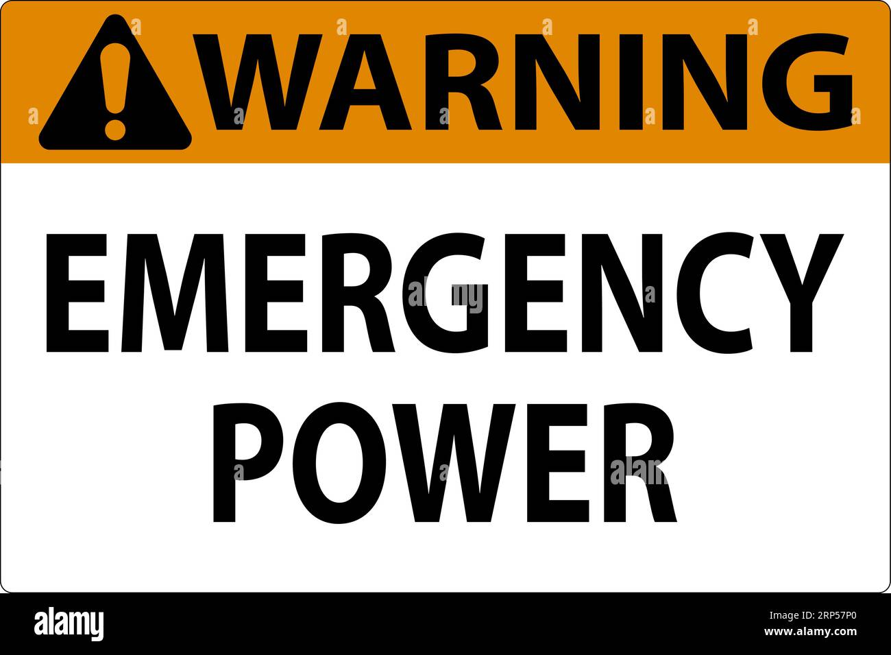 Warning Sign Emergency Power Stock Vector Image & Art - Alamy