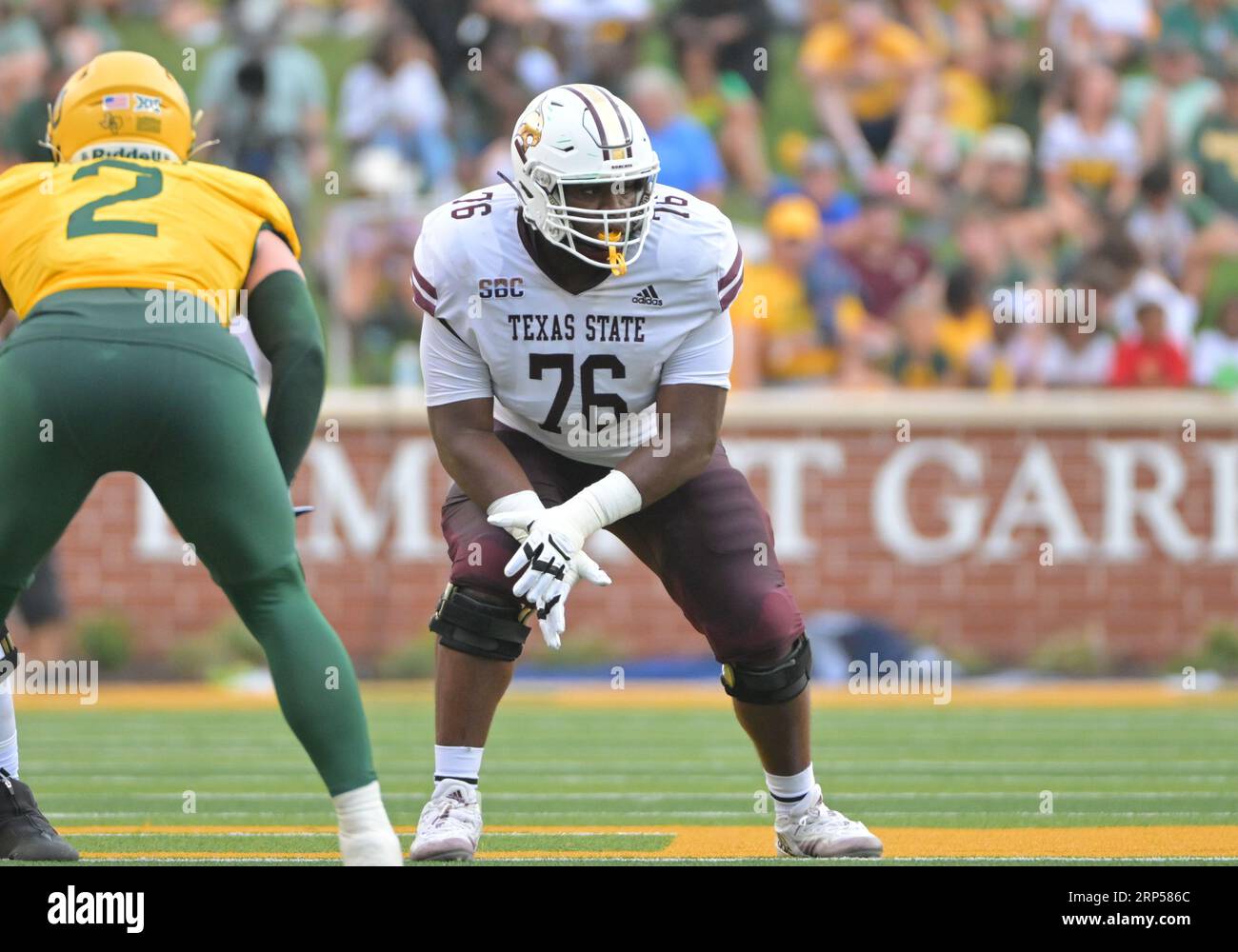 Waco, Texas, USA. 2nd Sep, 2023. Texas State Bobcats offensive lineman ...