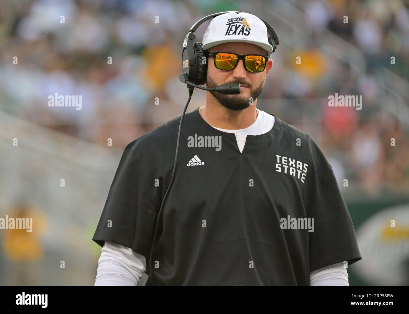 Waco, Texas, USA. 2nd Sep, 2023. Texas State Bobcats head coach GJ ...