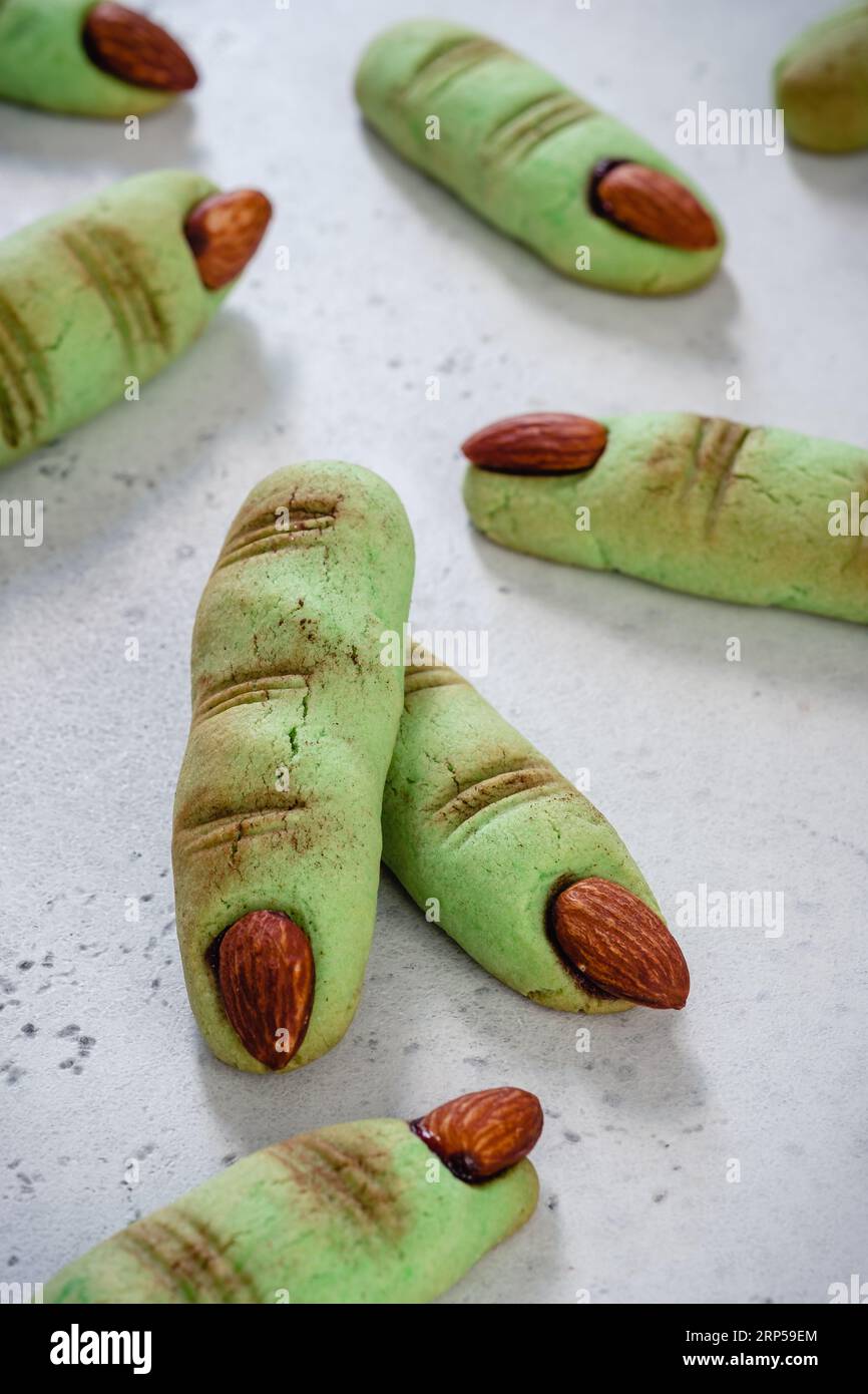 Halloween witch's fingers cookies treats Stock Photo - Alamy
