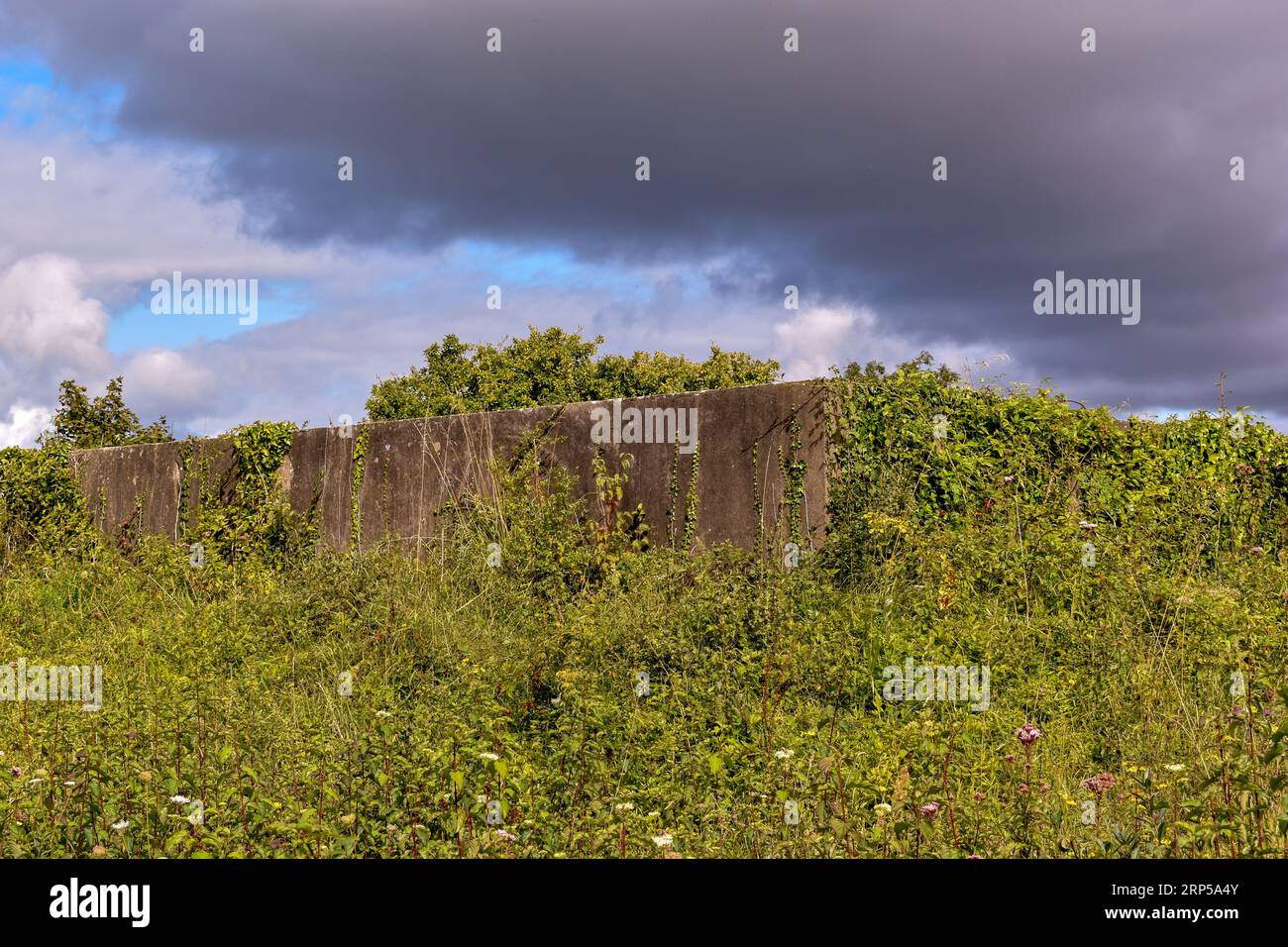 The old and weathered concrete structure of Lavernock battery ...