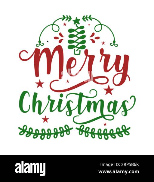 Merry christmas typhography Cut Out Stock Images & Pictures - Alamy