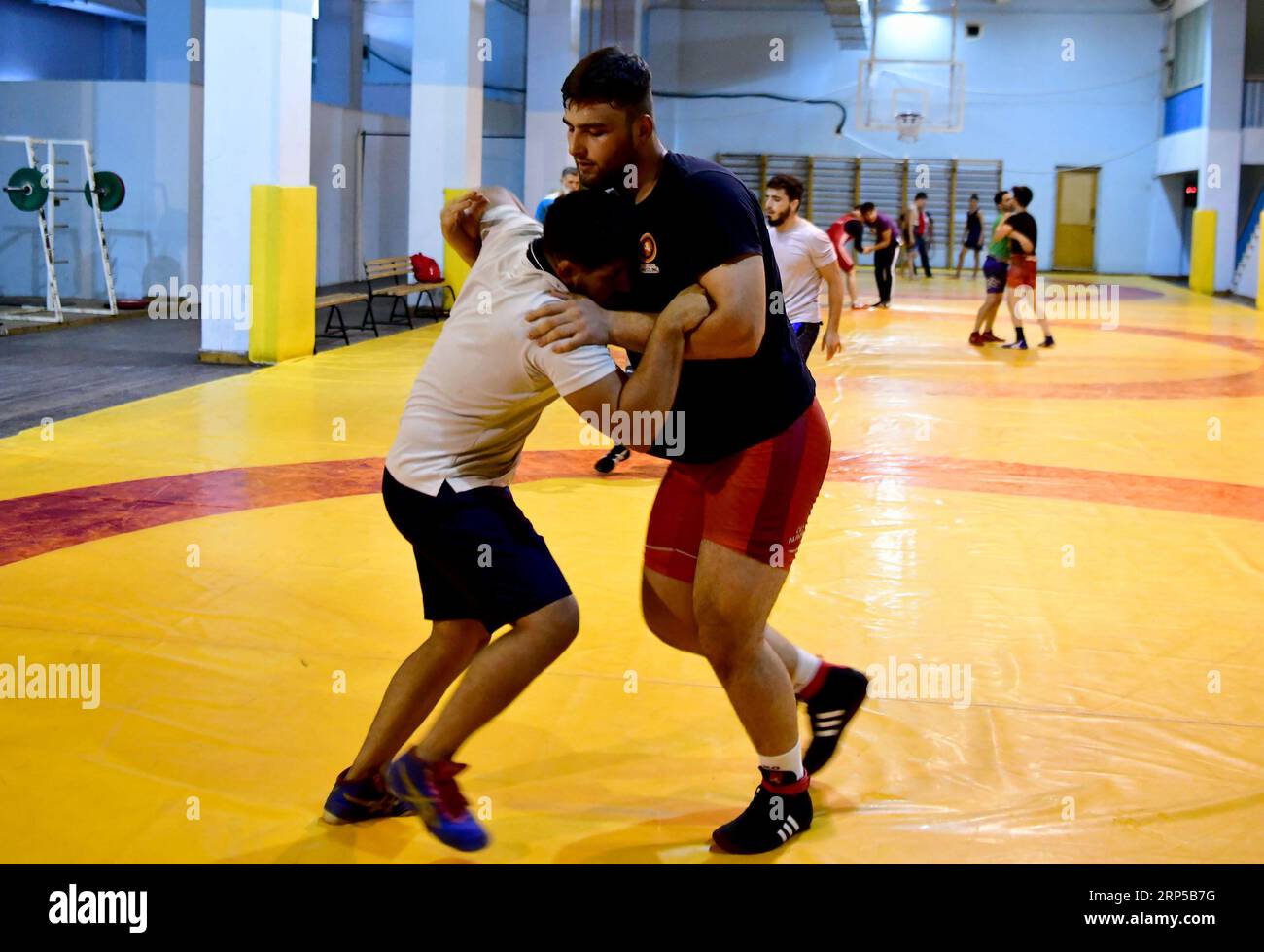 Damascus, Syria. 7th Aug, 2023. Omar Sarem (R), a 22-year-old Syrian ...