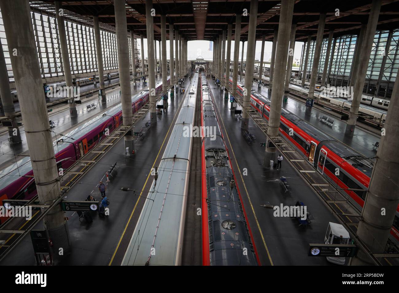 Madrid, Spain. 2nd Sep, 2023. Trains seen on the platforms of the ...