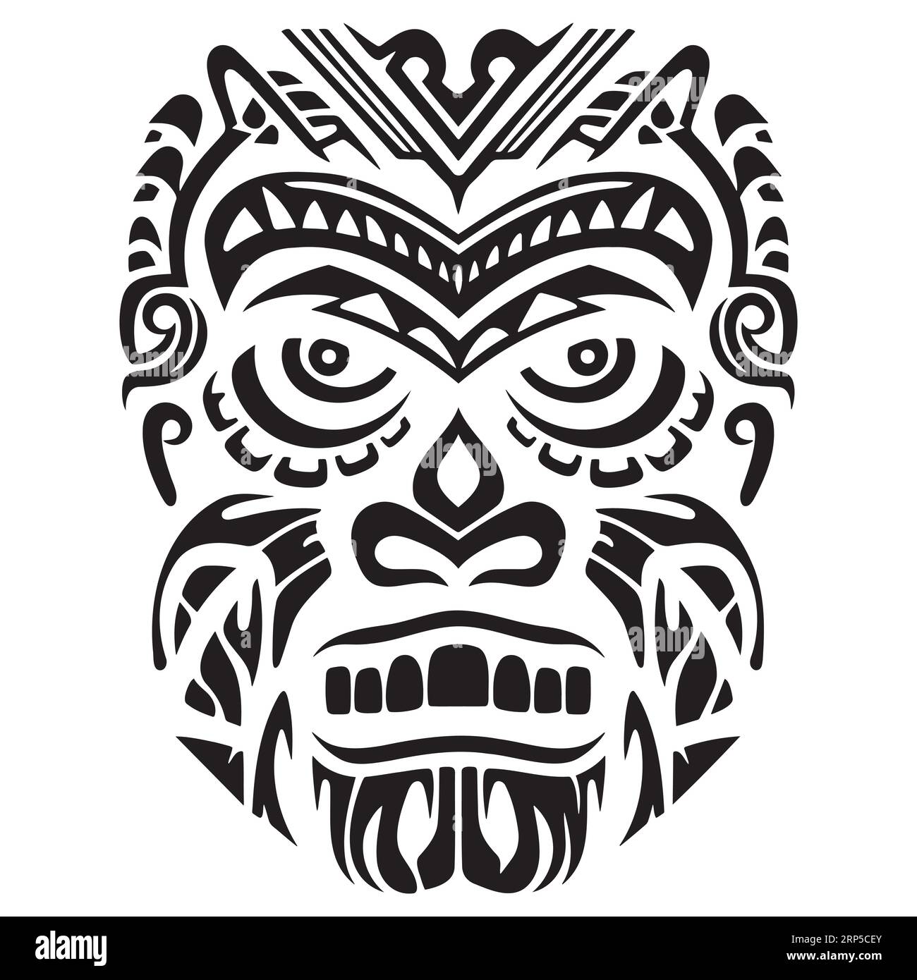Polynesian tiki mask vector icon. Simple illustration of polynesian ...