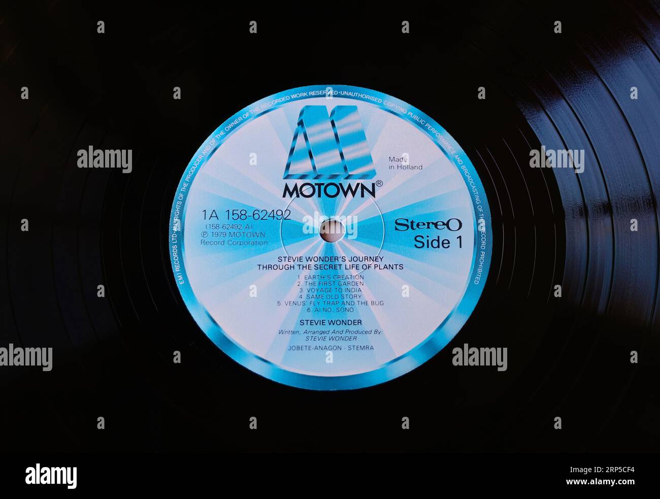 Photo close up of a centre label on an original 1979 pressing of a long ...