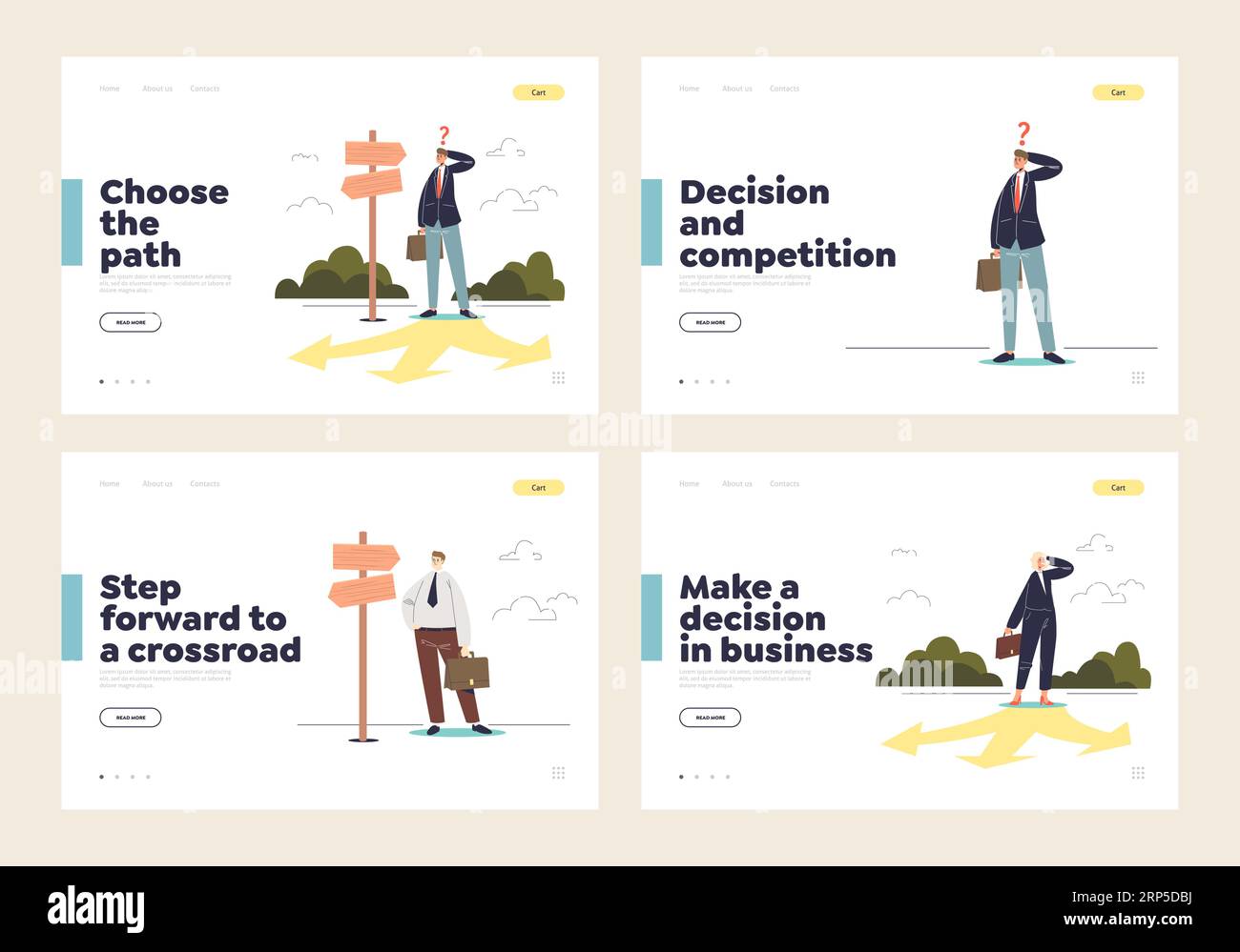 Woman standing at crossroads Stock Vector Images - Alamy