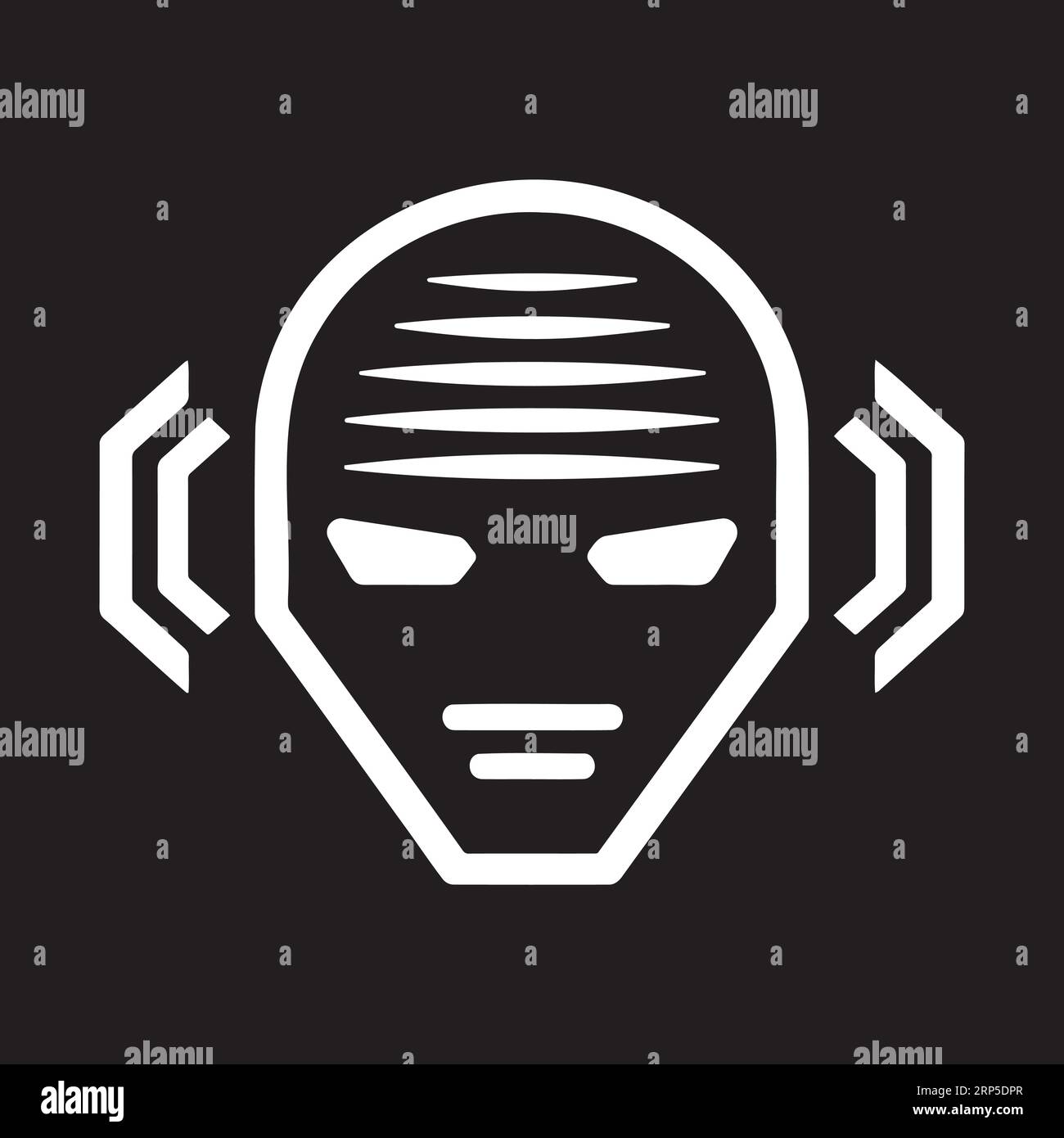 Bot line icon. Vector symbol in trendy flat style on black background ...
