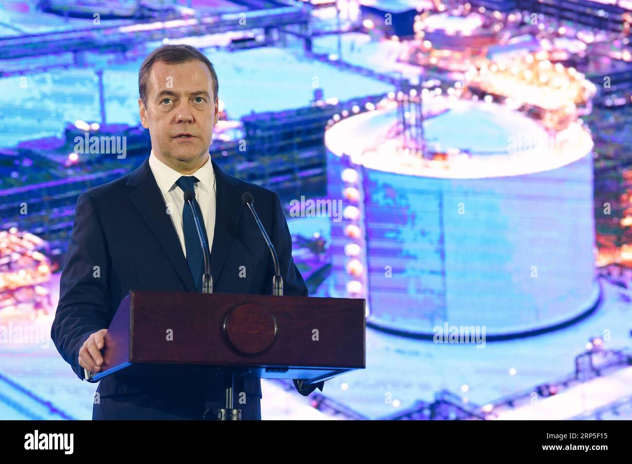 (181212) -- SABETTA, Dec. 12, 2018 -- Russian Prime Minister Dmitry ...