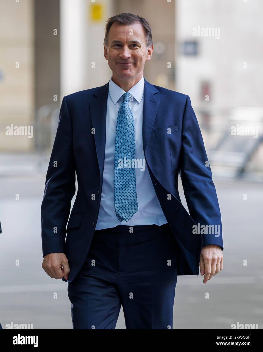 Jeremy Hunt, Chancellor of the exchequer, arrives at Broadcasting House ...