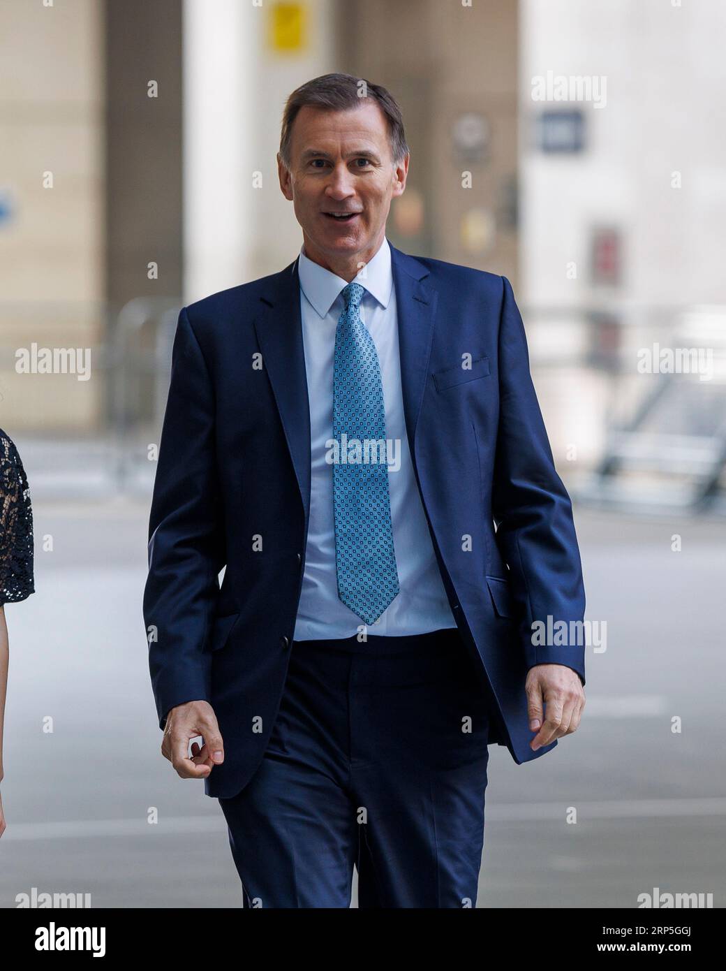 Jeremy Hunt, Chancellor of the exchequer, arrives at Broadcasting House ...