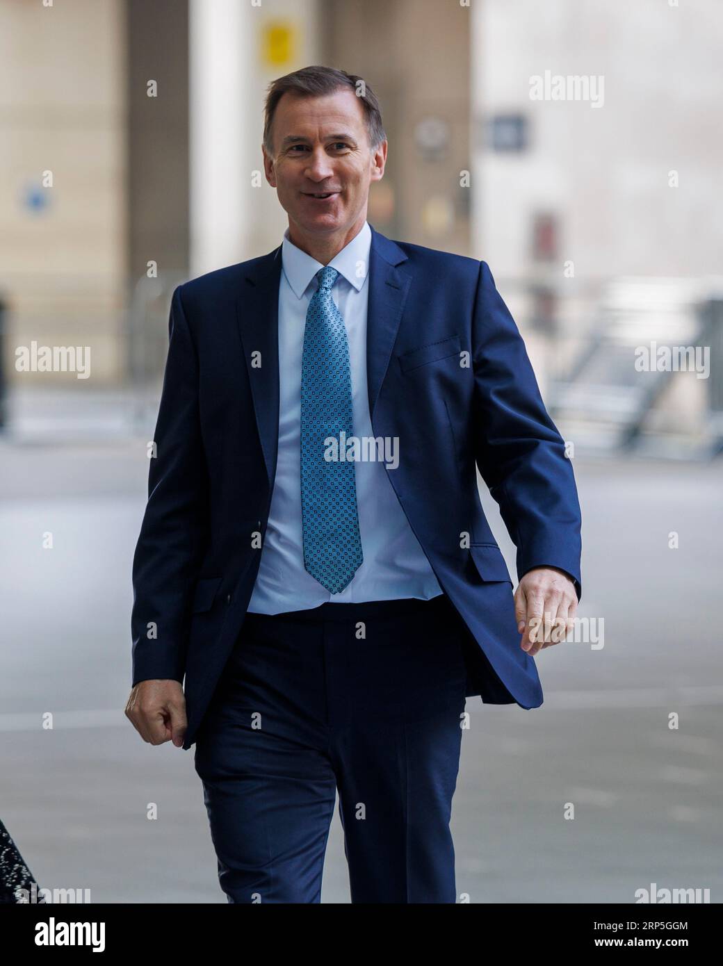 Jeremy Hunt, Chancellor of the exchequer, arrives at Broadcasting House ...