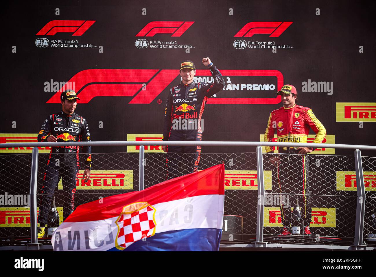 Podium of the race, during the Italian GP, Monza 31 August-3 September ...