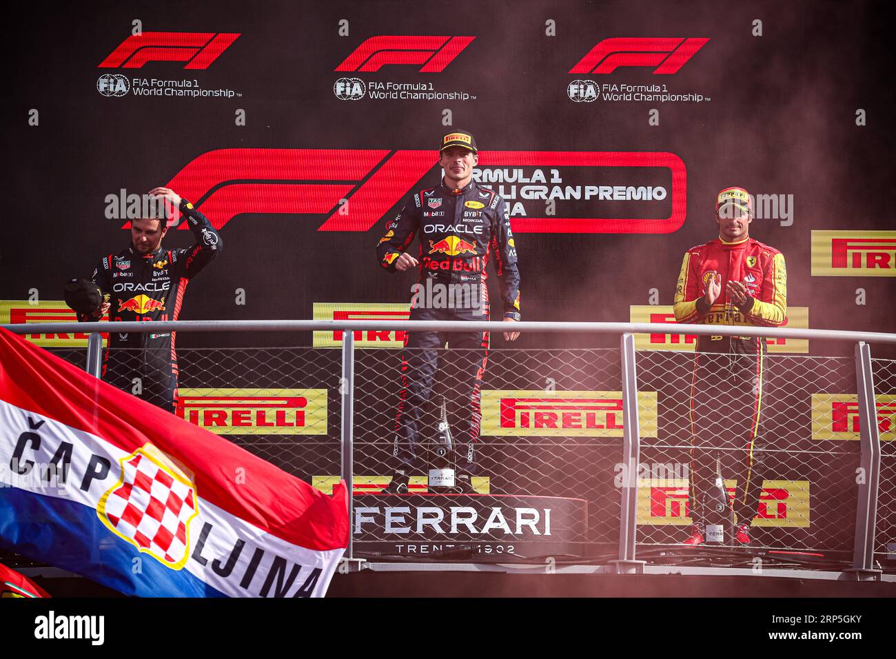 Podium of the race, during the Italian GP, Monza 31 August-3 September ...