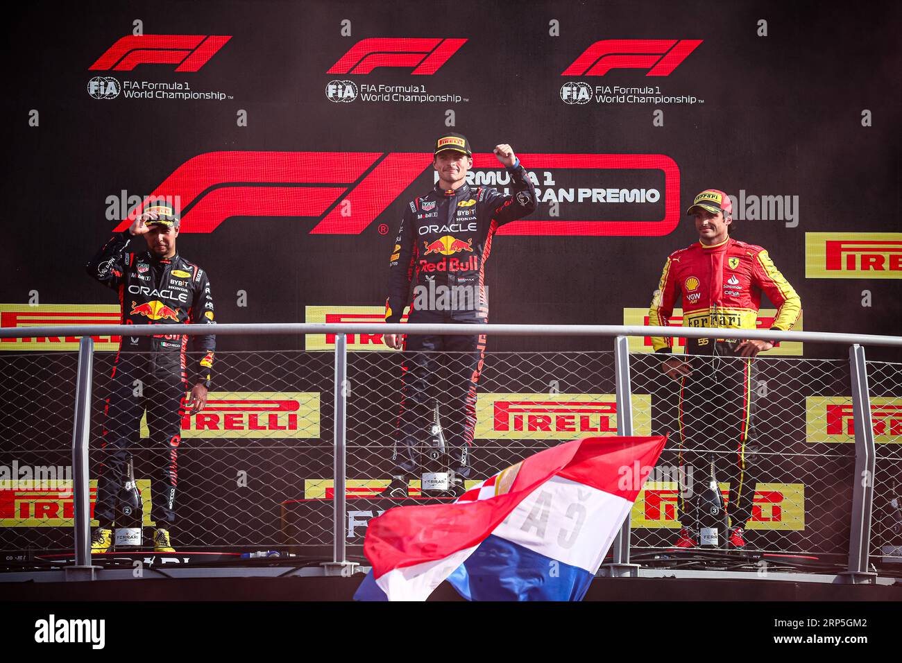 Podium of the race, during the Italian GP, Monza 31 August-3 September ...