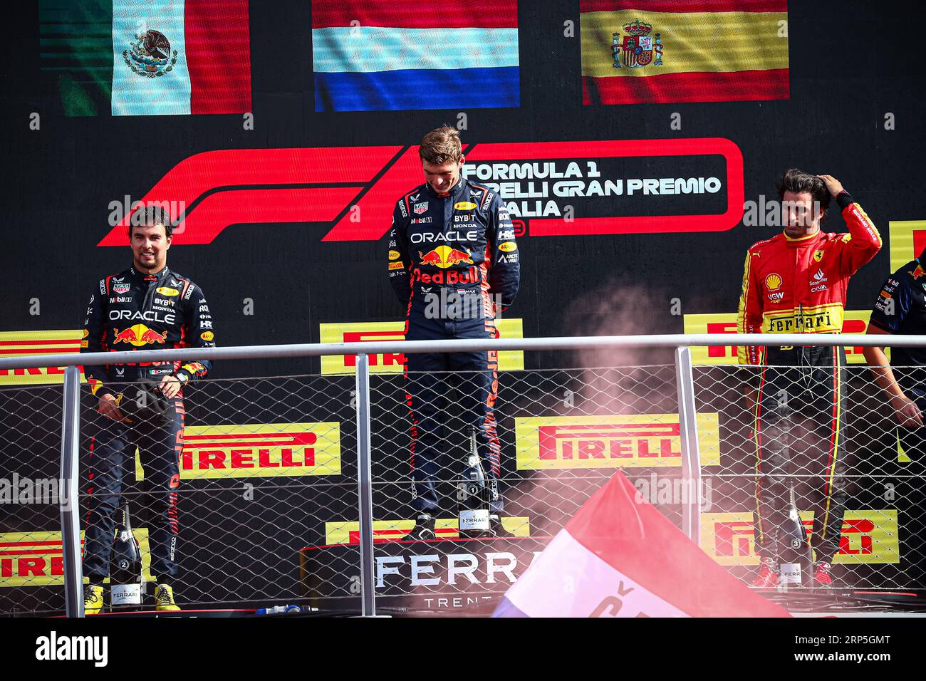 Podium of the race, during the Italian GP, Monza 31 August-3 September ...