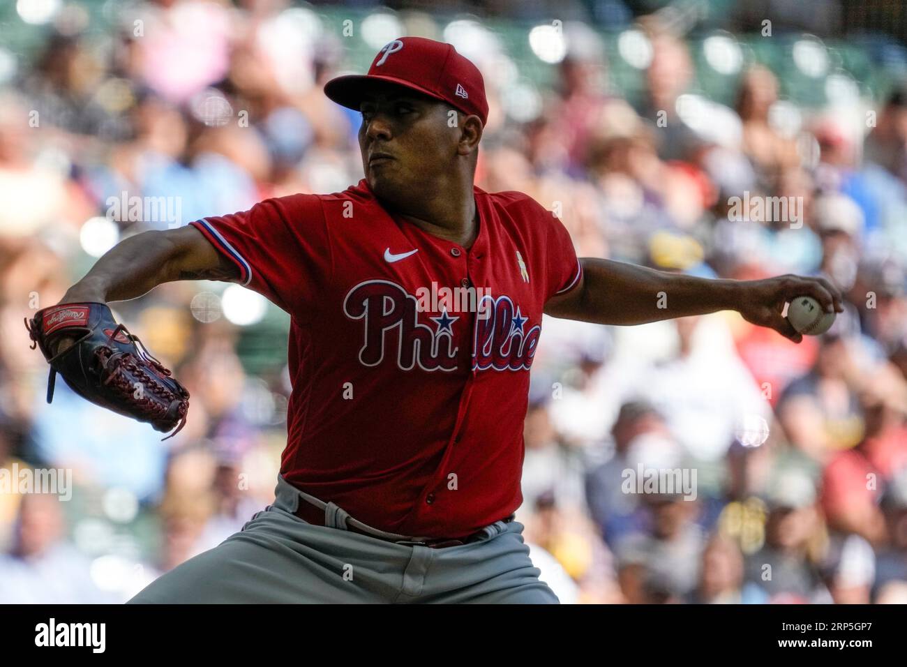 Philadelphia Phillies starting pitcher Ranger Suarez throws during the ...