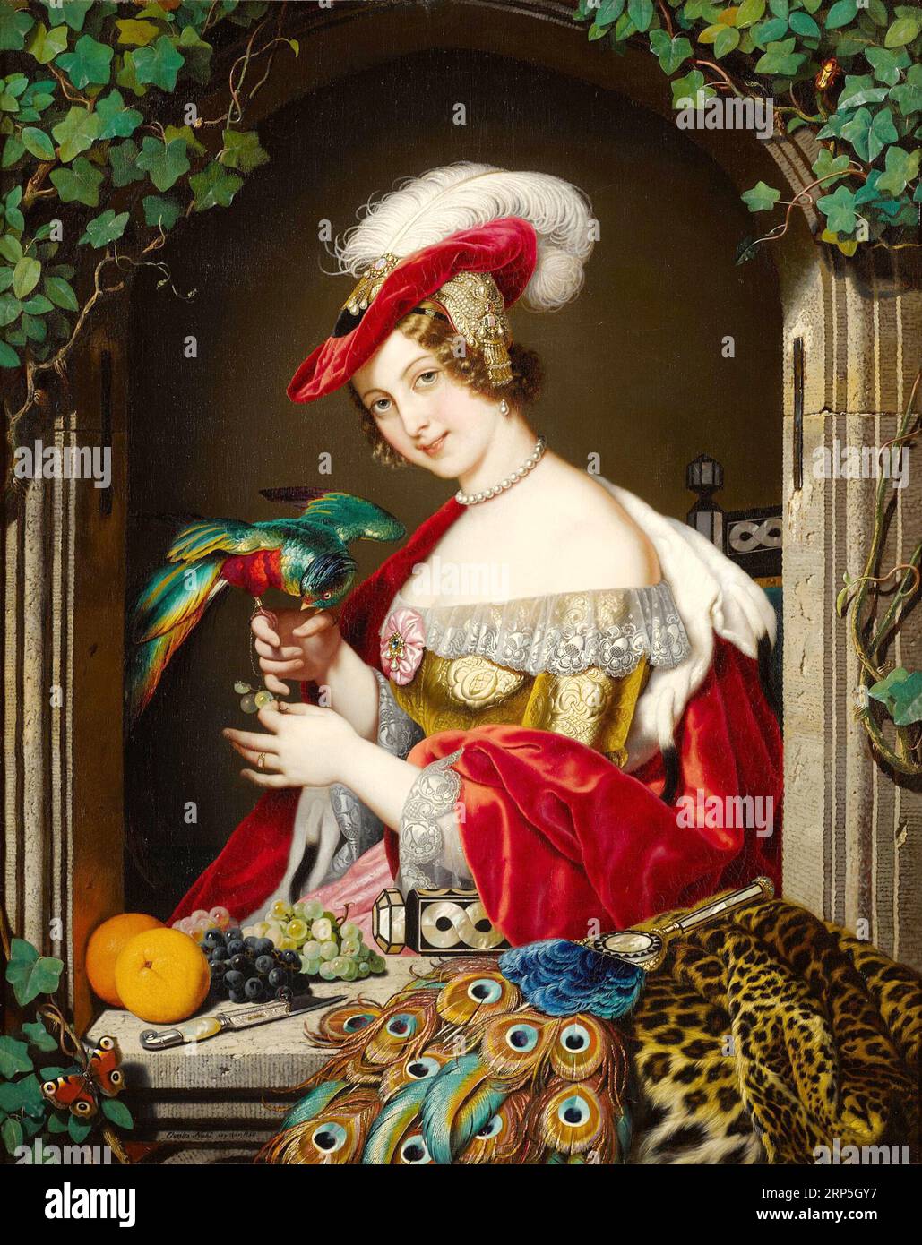 Lady with a parrot hi-res stock photography and images - Alamy