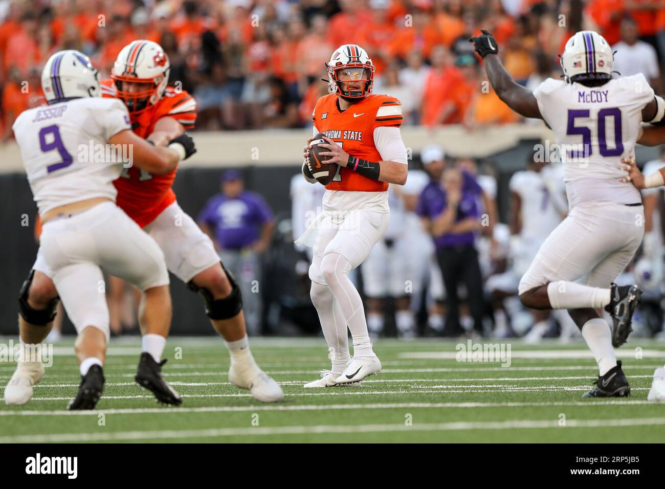 Stillwater, OK, USA. 02nd Sep, 2023. Oklahoma State Cowboys quarterback ...