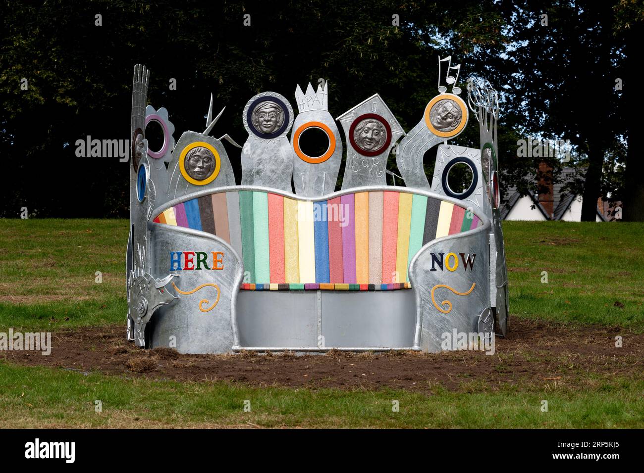 Here and Now seat, Handsworth Park, Birmingham, West Midlands, England ...