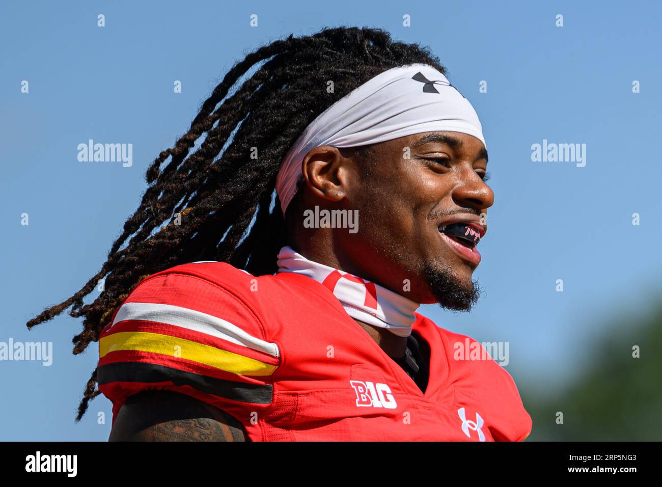 College Park, MD, USA. 02nd Sep, 2023. Maryland Terrapins defensive ...