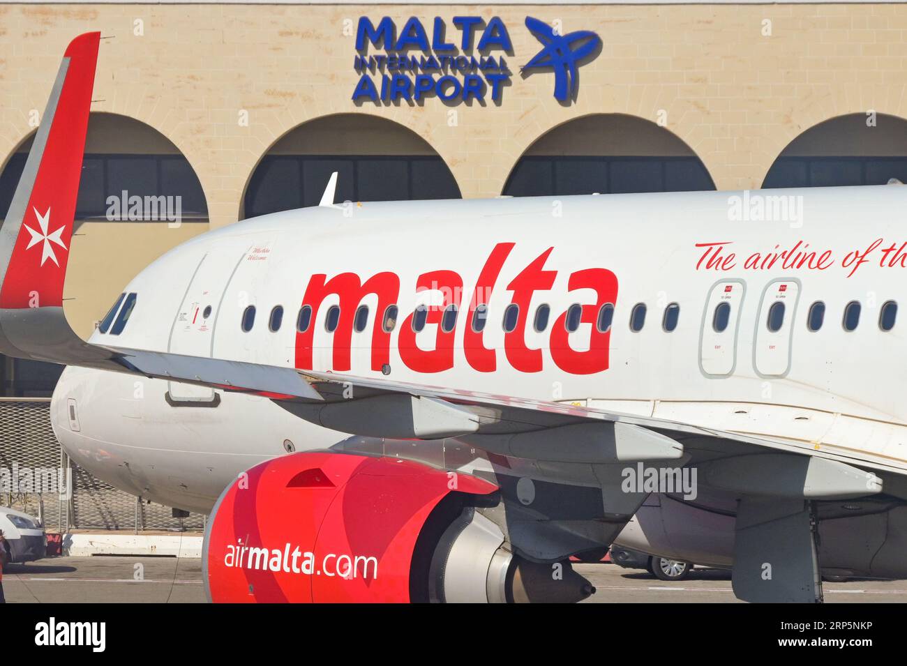 Luqa, Malta - 7 August 2023: Close up view of an Air Malta Airbus A320 ...