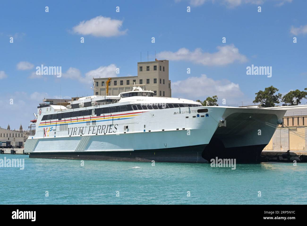 Valletta, Malta - 6 August 2023: Fast catamaran car ferry Jean de la ...