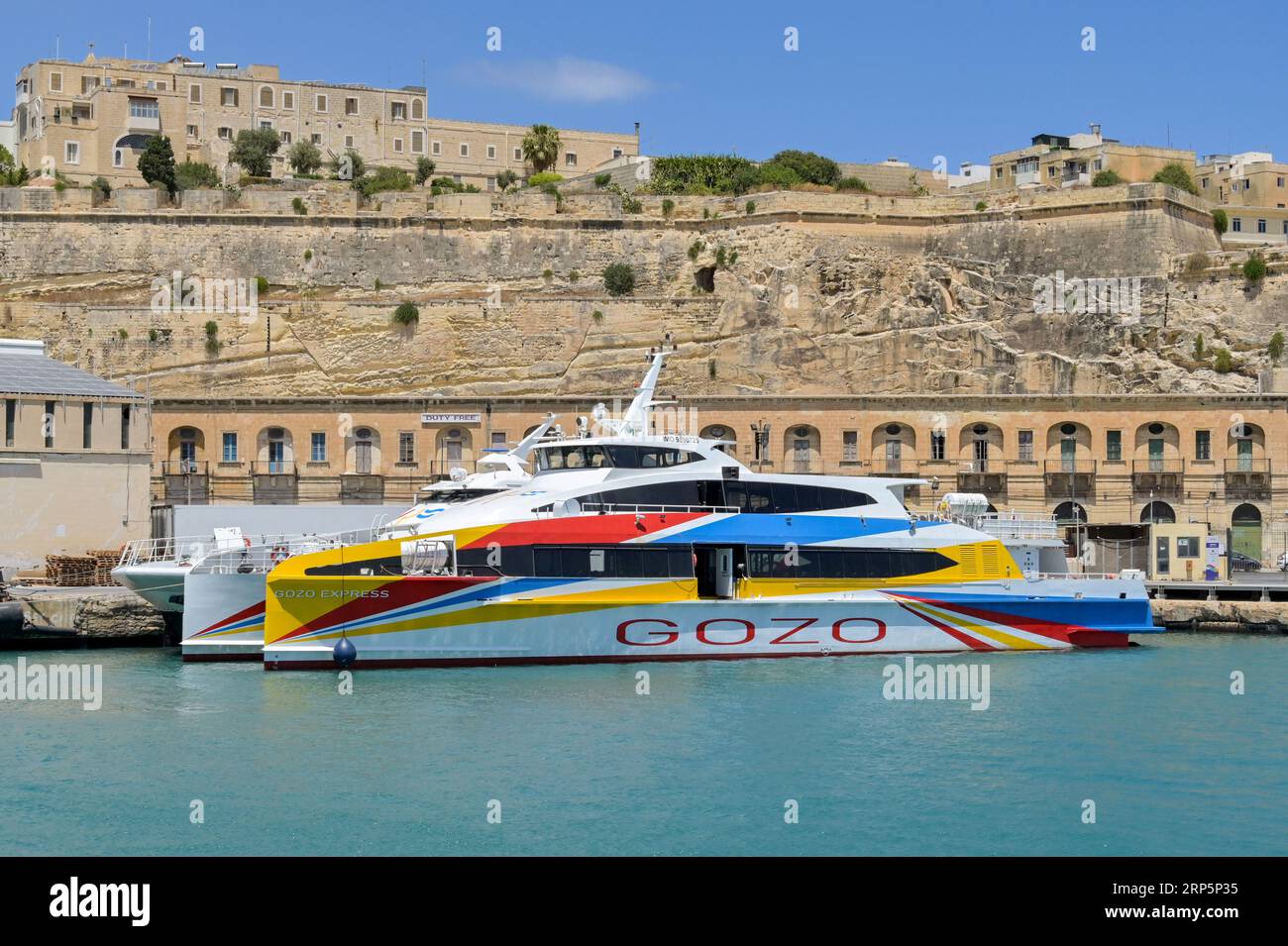 Valletta, Malta - 6 August 2023: Fast ferry Gozo Express moored in the ...
