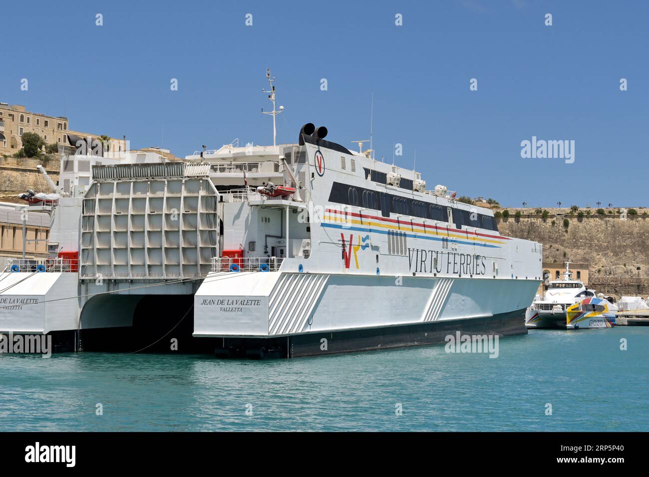 Valletta, Malta - 6 August 2023: Rear view of the fast catamaran car ...
