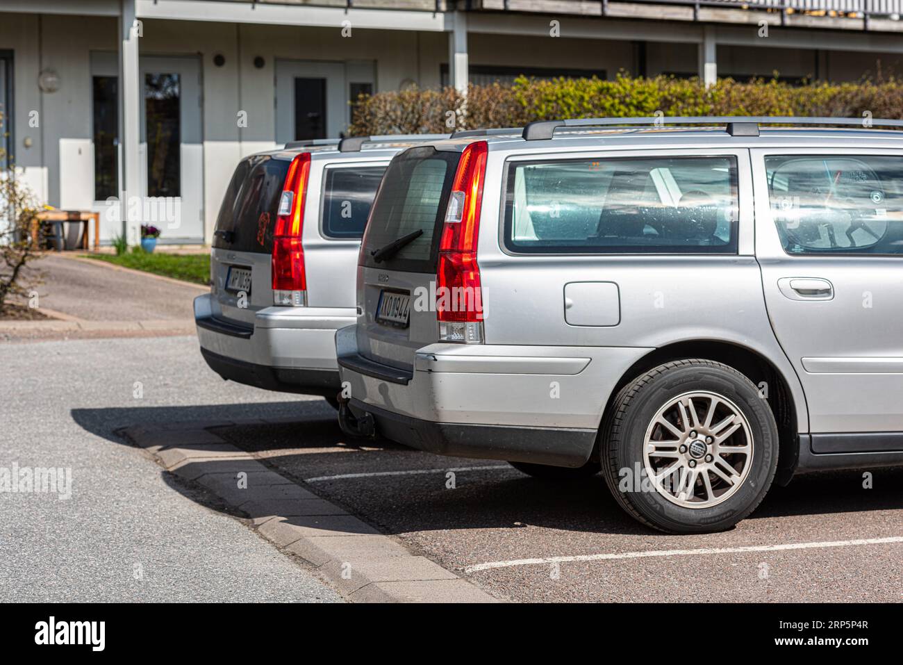 Gothenburg, Sweden - May 08 2021: Two identical Volvo V70 cars on a ...