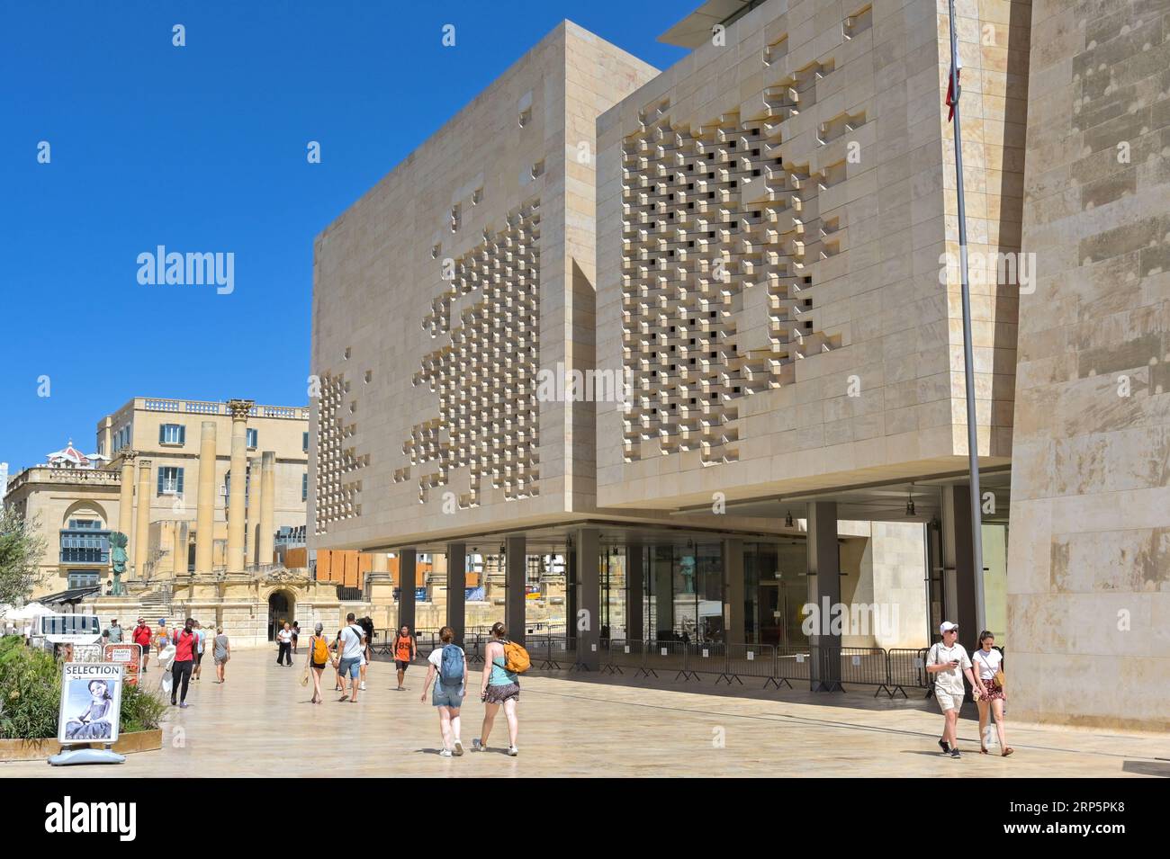 Valletta, Malta - 3 August 2023: Exterior view of the Parliament ...