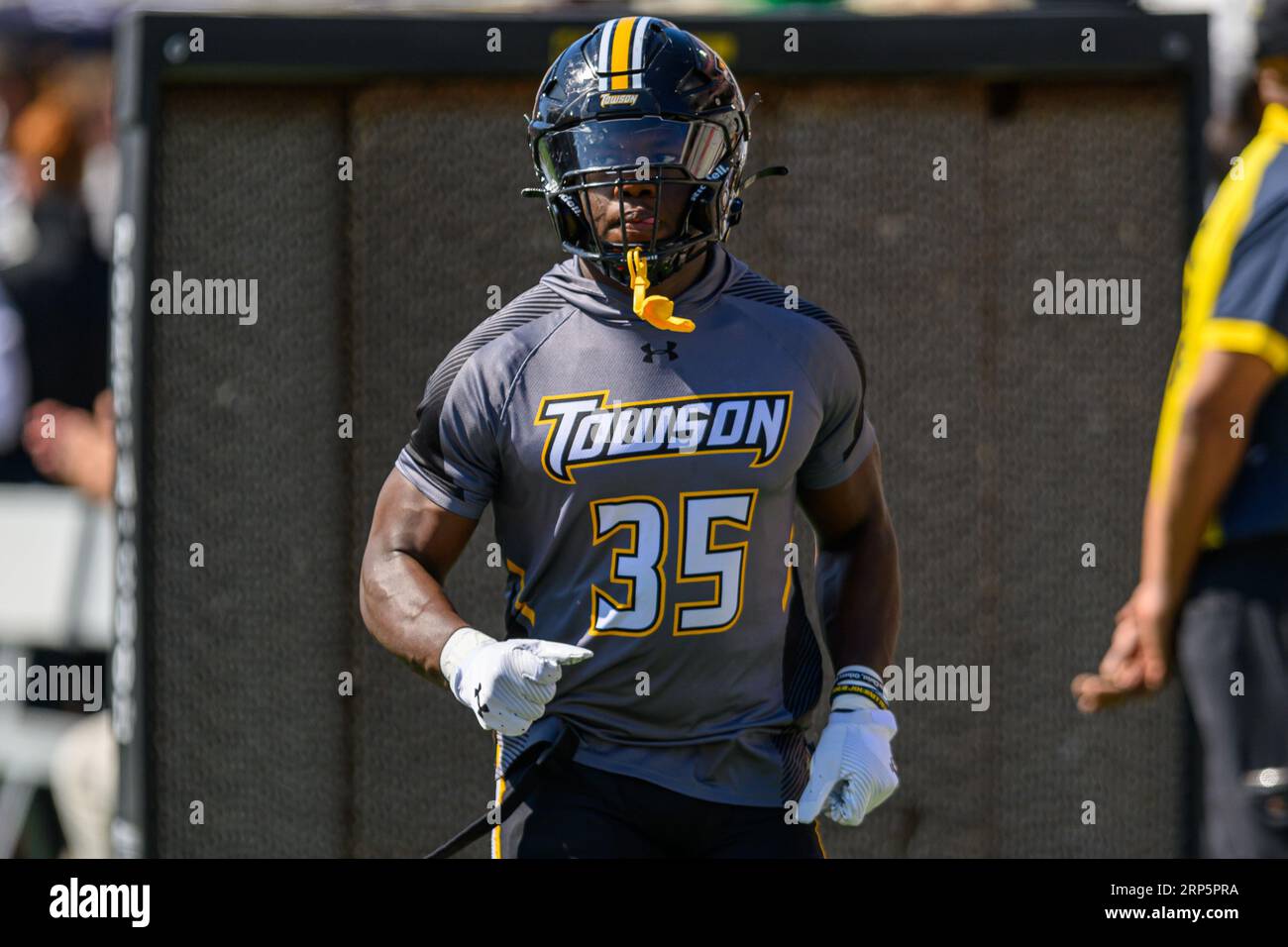 College Park, MD, USA. 02nd Sep, 2023. Towson Tigers linebacker Kamari ...