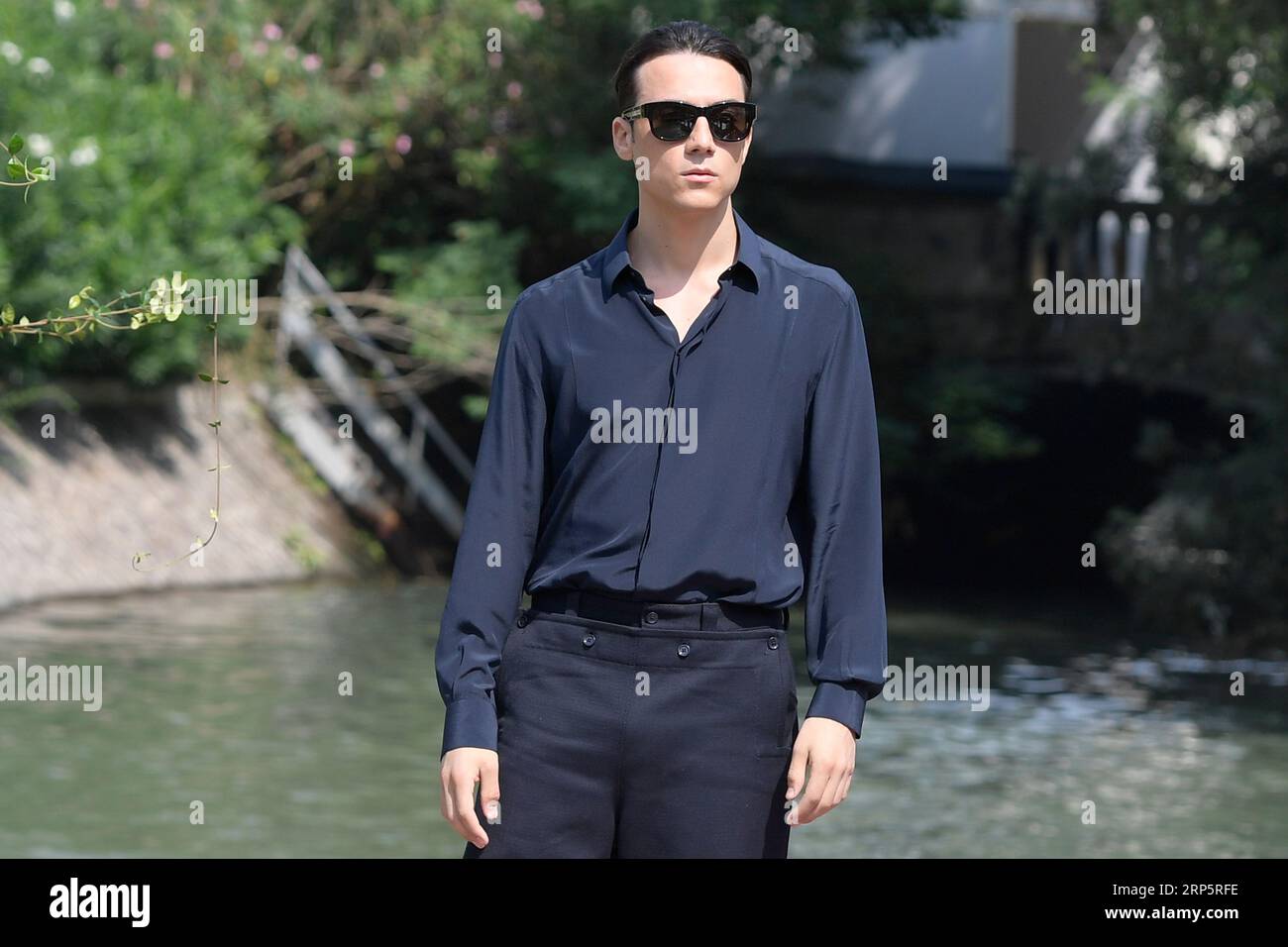 Venice Lido, Italy. 03rd Sep, 2023. Matteo Paolillo arrives at the dock ...