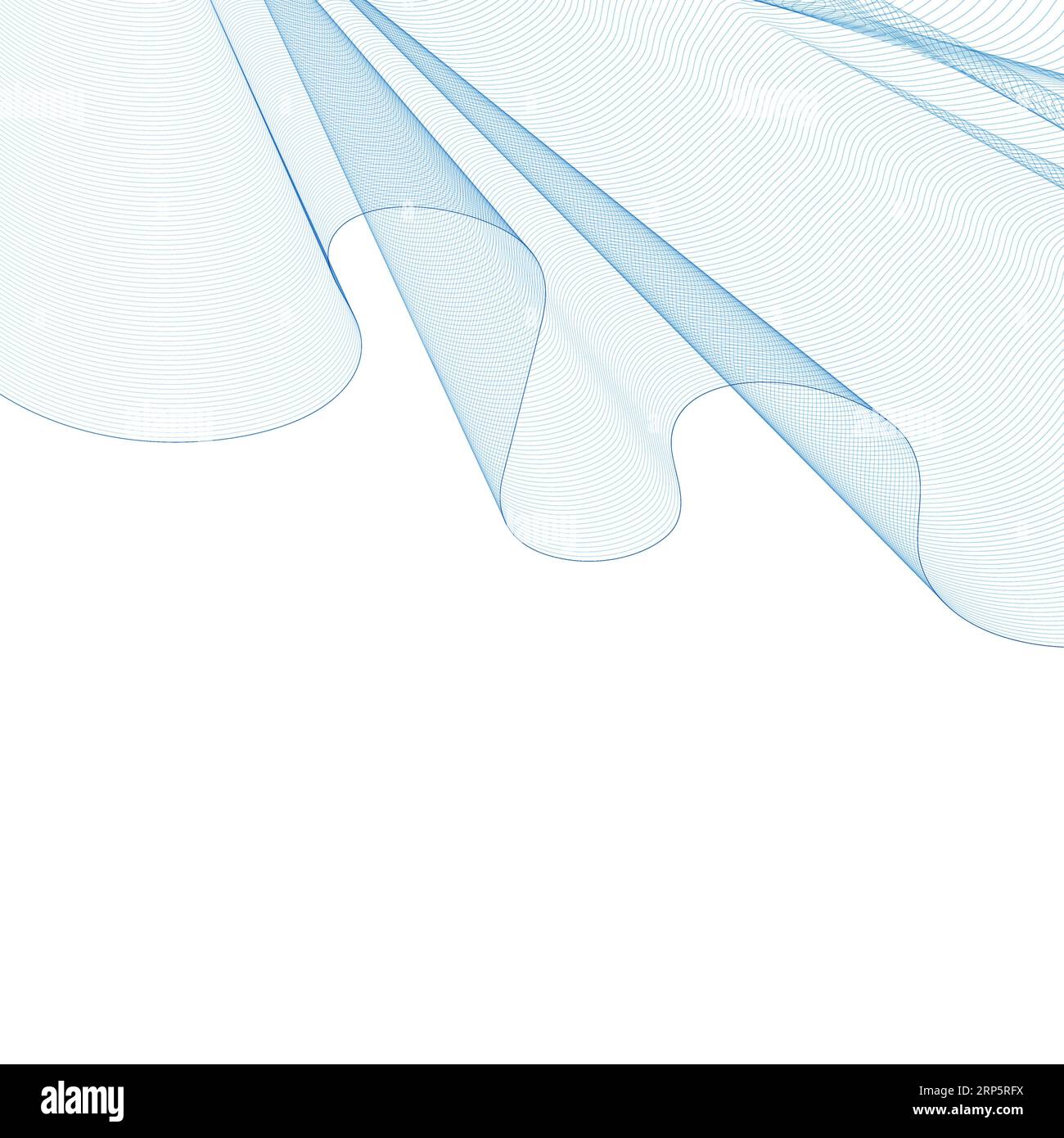 Blue wave pattern. Vector template. Abstract decor element Stock Photo ...
