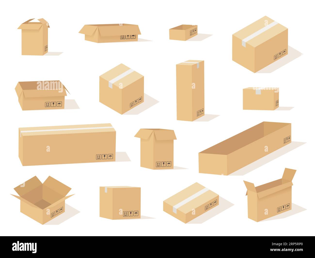 Open cardboard box top view Stock Vector Images - Alamy