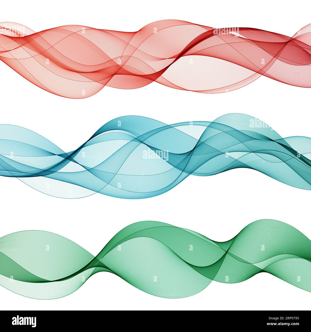 Set of colored waves. Red, blue and green wave pattern Stock Photo - Alamy