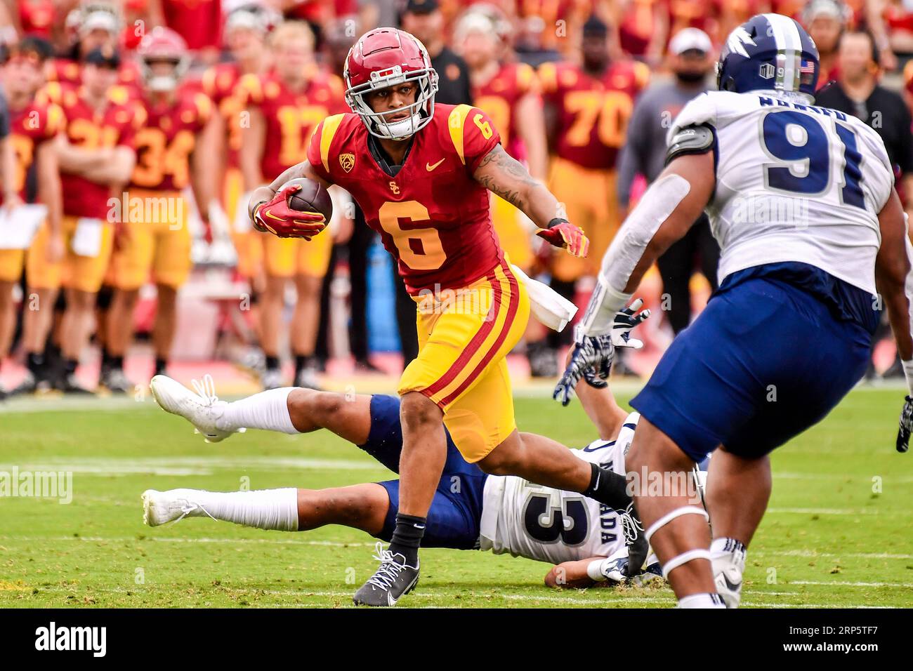 Los Angeles, CA. 2nd Sep, 2023. USC Trojans running back Austin Jones ...