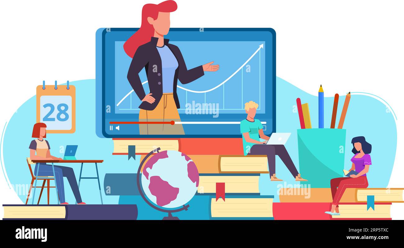 Computer technology students monitor Stock Vector Images - Alamy