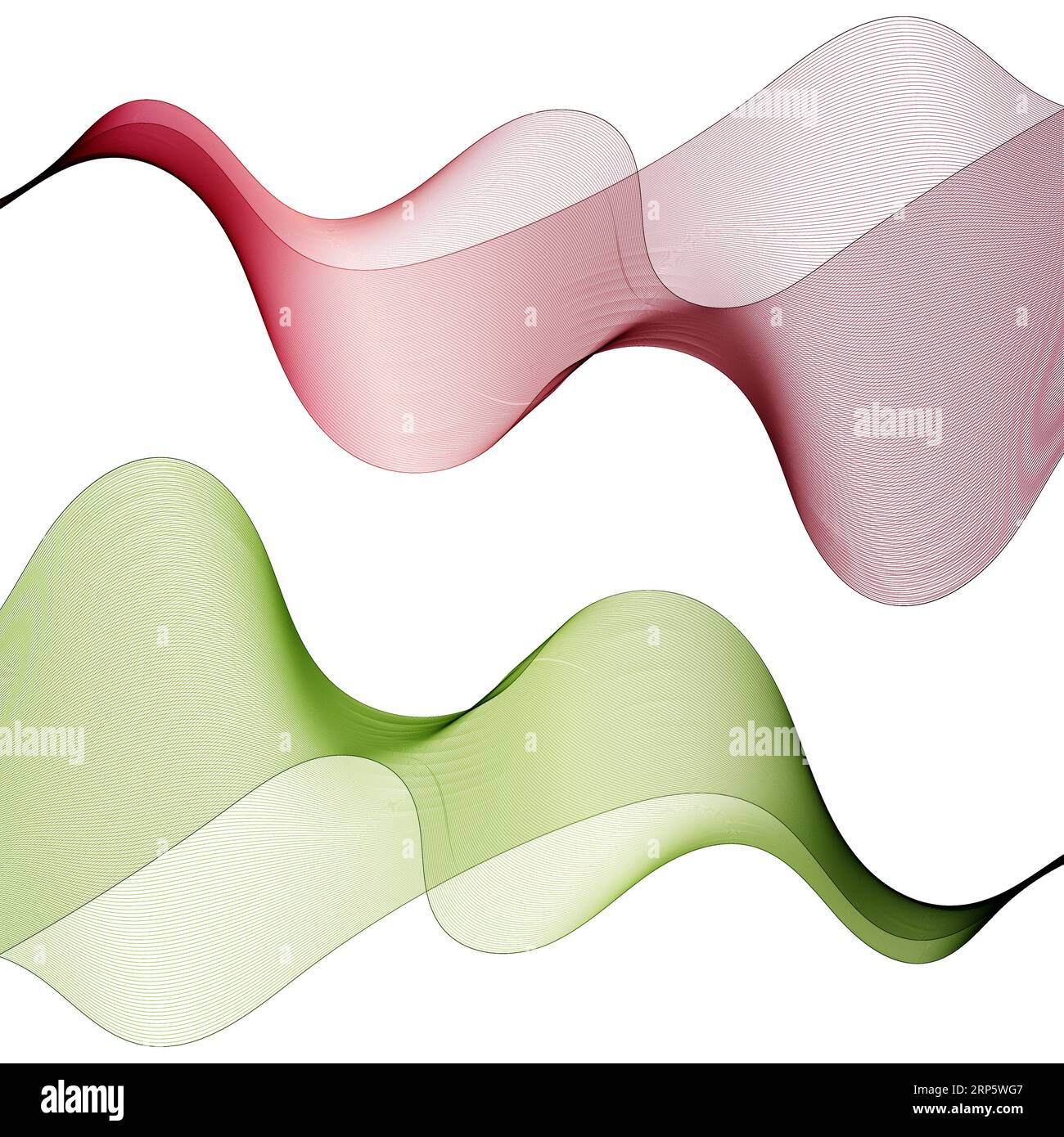 Vector set of abstract wave pattern. Green and red waves Stock Photo ...