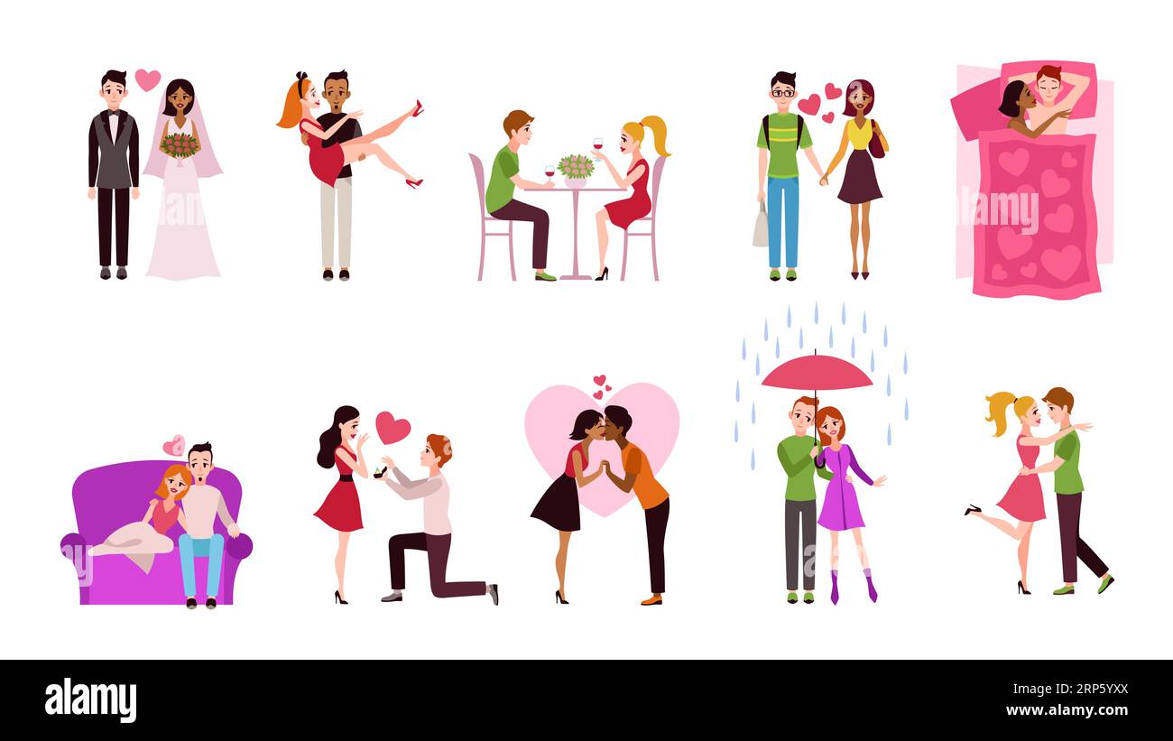 Young lovely couple sitting hugging Stock Vector Images - Alamy