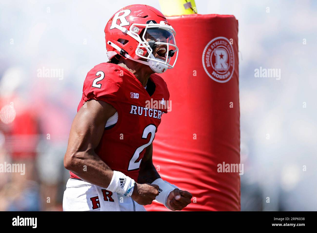 Rutgers quarterback Gavin Wimsatt reacts after scoring a touchdown ...