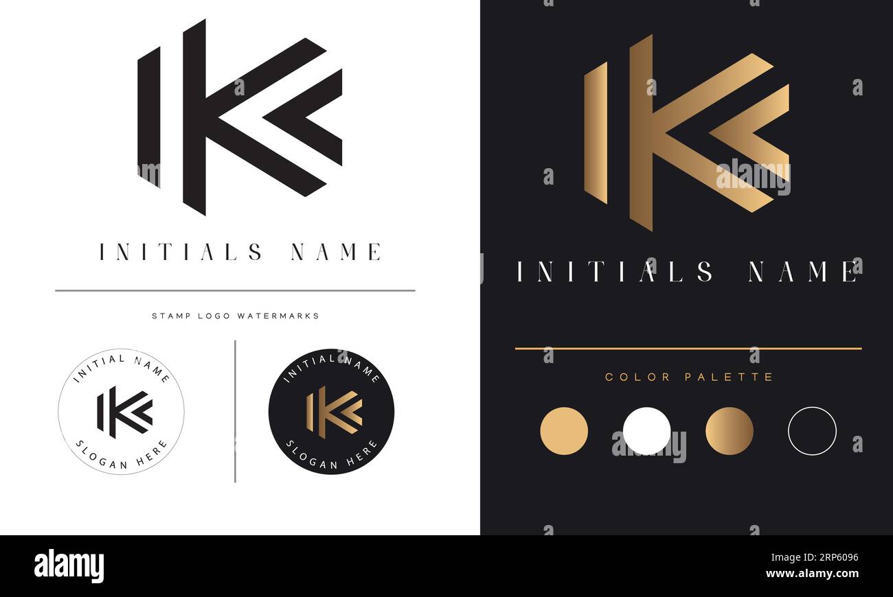 Luxury Initial K Monogram Text Letter Logo Design Stock Vector Image ...