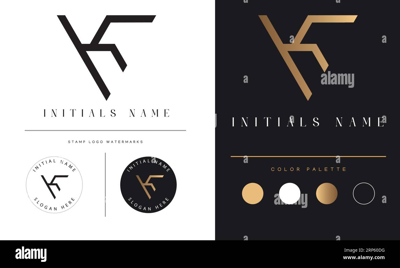 Luxury Initial K Monogram Text Letter Logo Design Stock Vector Image ...