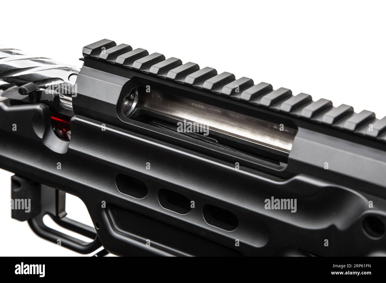 Modern bolt carbine isolated on white background. Weapons for sports ...