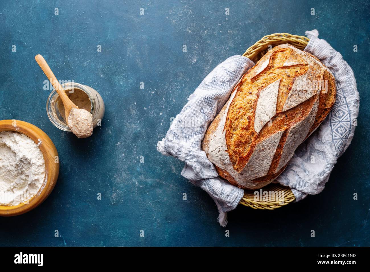Homemade organic rye bread. Beautiful bread with a crispy crust Stock ...