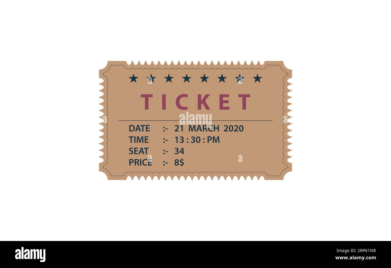Ticket show time date seat and price Stock Vector Image & Art - Alamy