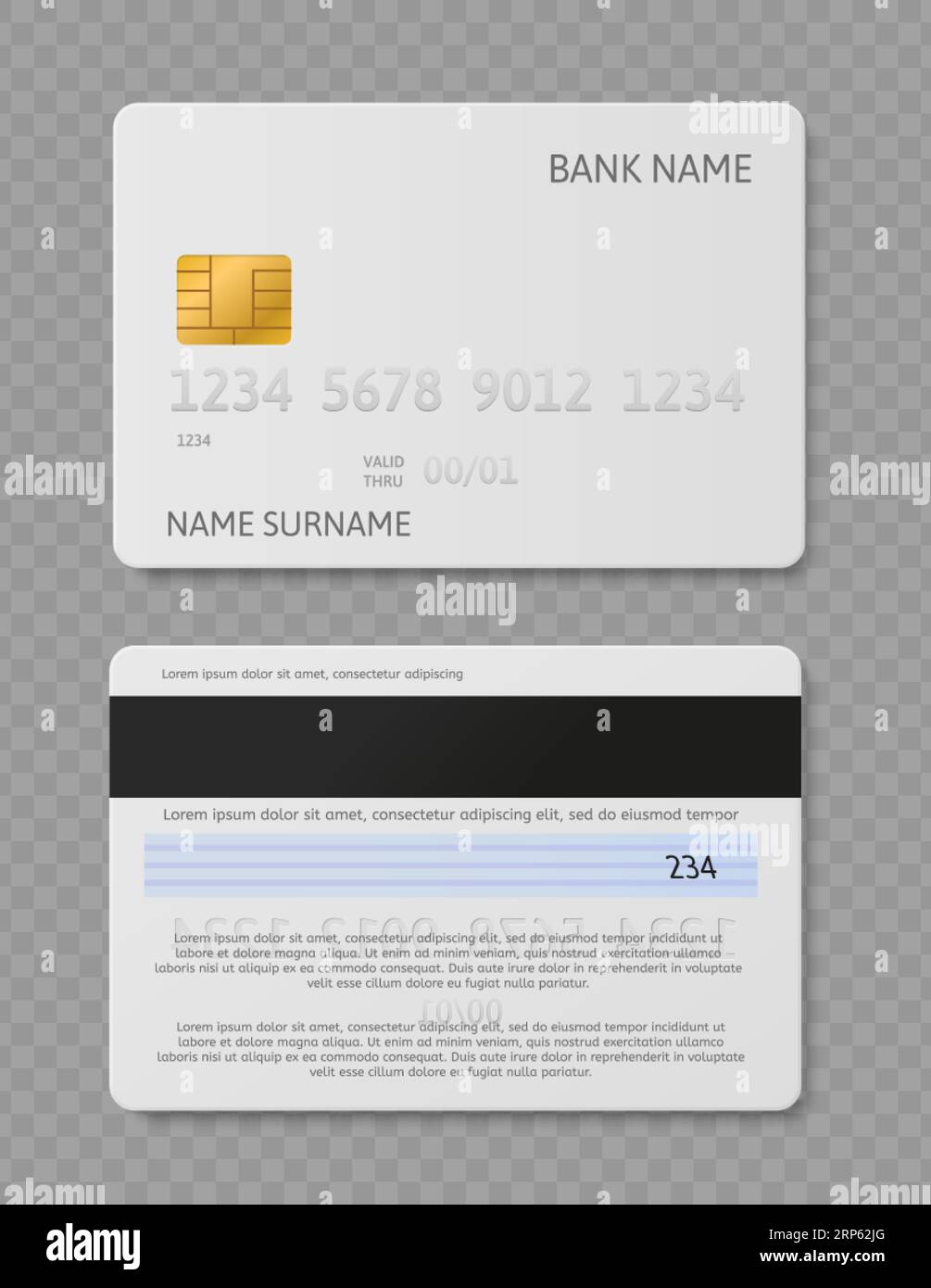 Credit card front back view Stock Vector Images - Alamy