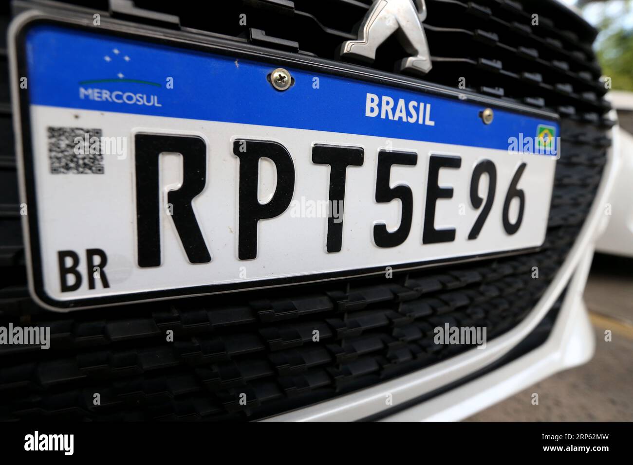 salvador, bahia, brazil - august 29, 2023: vehicle identification plate ...